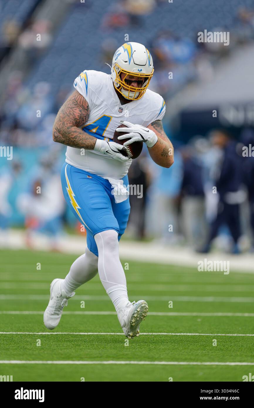 Los Angeles Chargers fullback Scott Matlock (44) warms up prior to an ...