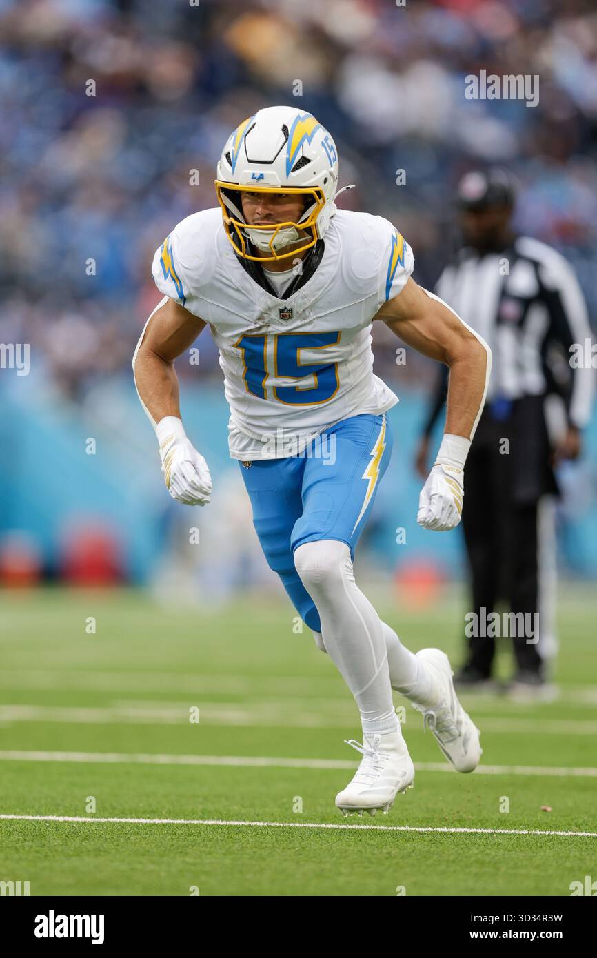 Los Angeles Chargers wide receiver Ladd McConkey (15) runs a route ...