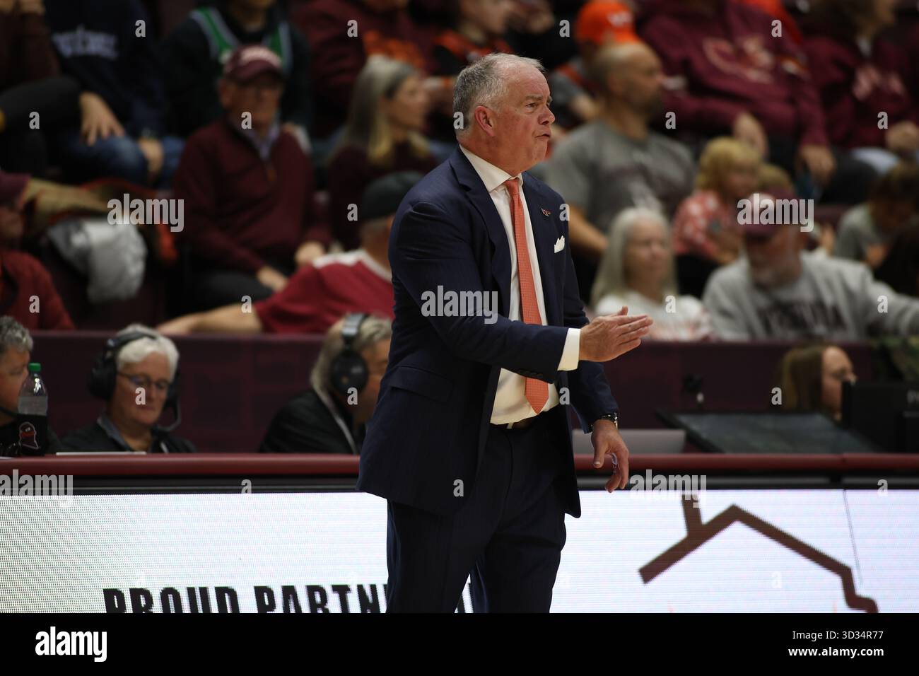 Virginia Tech Hokies head coach Mike Young coaches from the sideline at ...