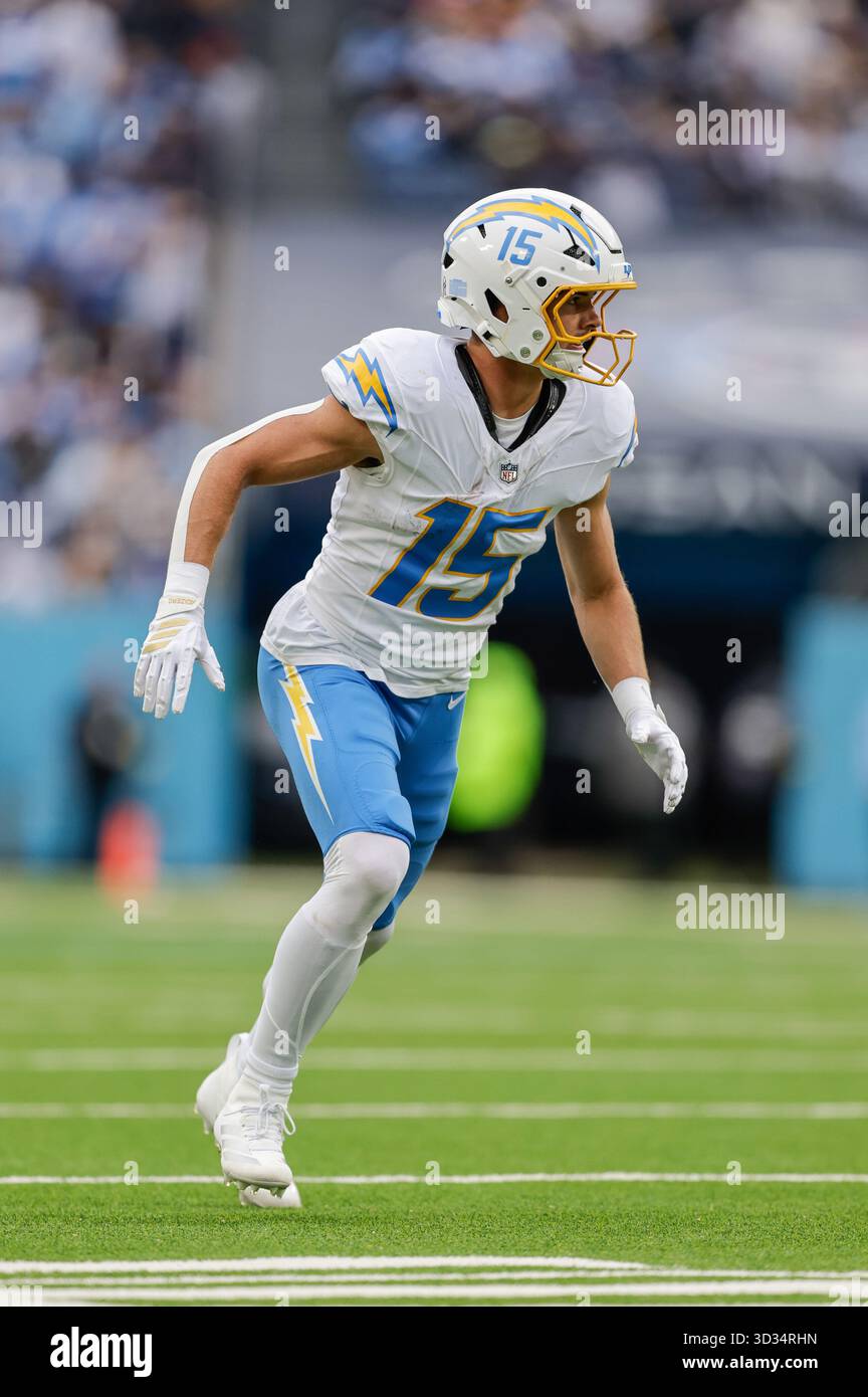 Los Angeles Chargers wide receiver Ladd McConkey (15) runs a route ...