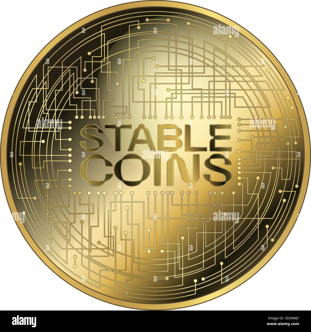 Stablecoins fantasy token symbol, isolated vector illustration on the ...