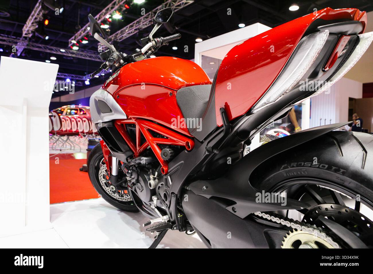 Ducati Diavel model on display at Qatar motor show 2013 in Doha ...