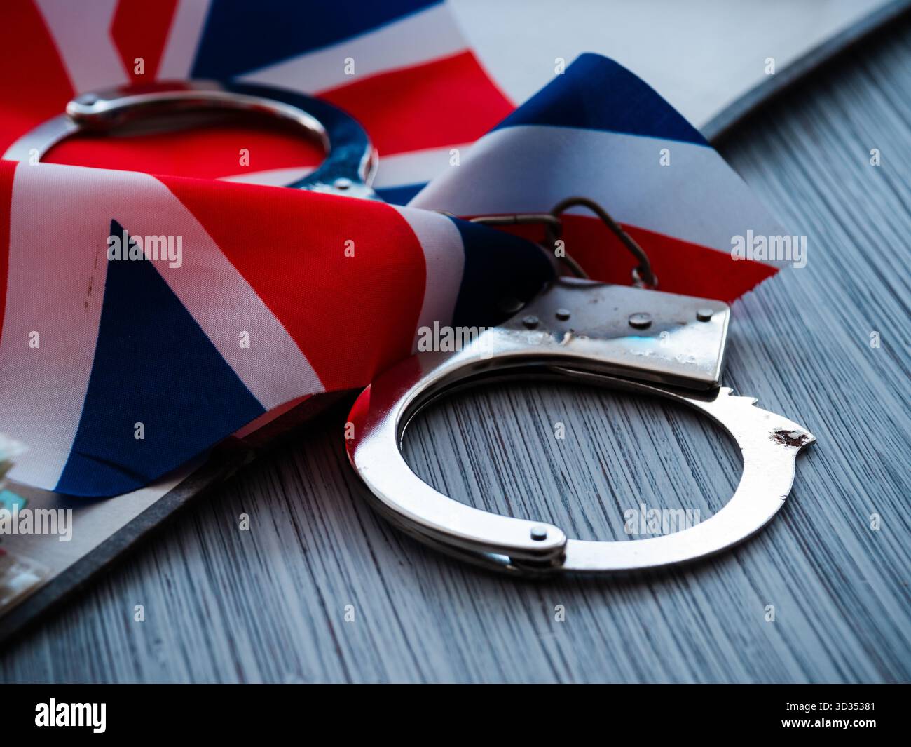 Police handcuffs in British police station Stock Photo - Alamy