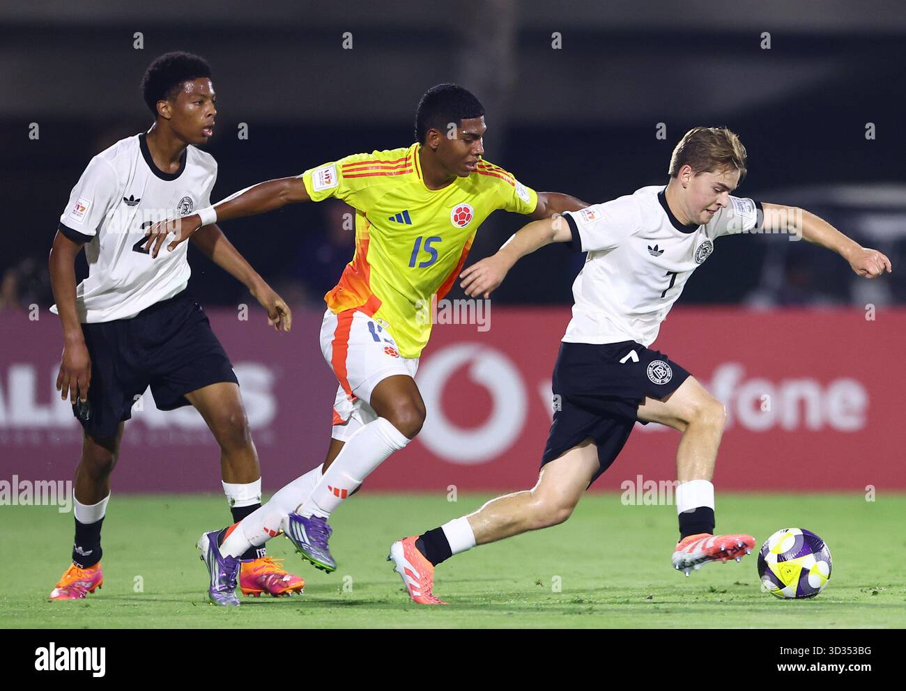 l. to r. Nebe Sirak Domnic, Miguel Solarte, Benjamin Ley (Germany) Doha ...