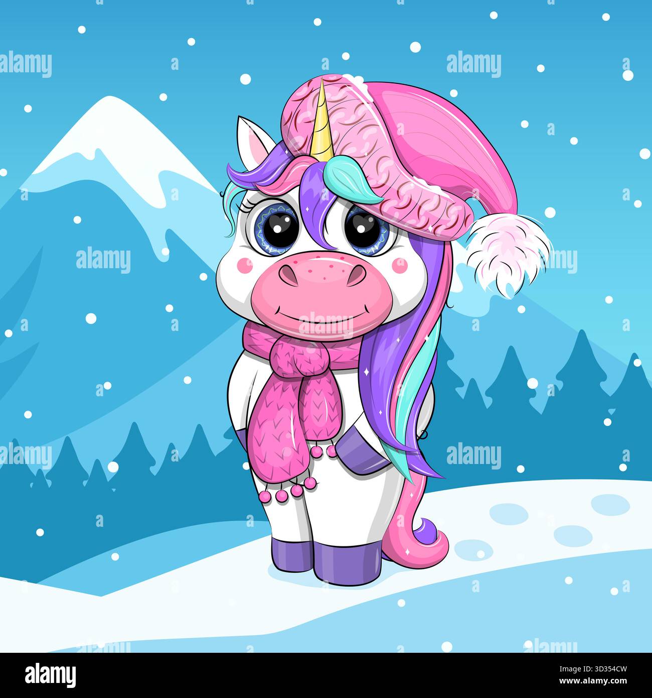 Girl baby fun in winter Stock Vector Images - Alamy