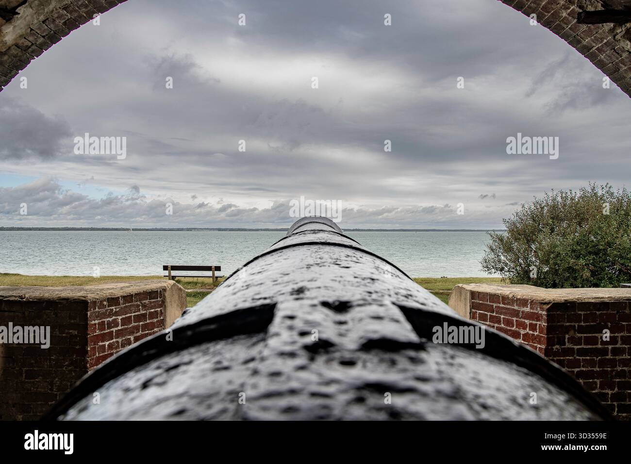 Fort Victoria cannon, isle of wight,UK Stock Photo - Alamy