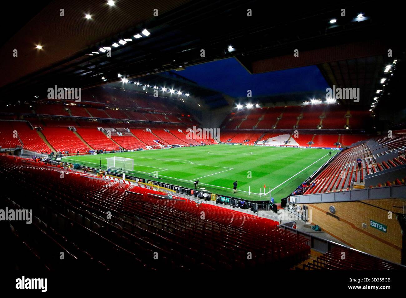 A General view inside Anfield stadium. Ahead of the game. UEFA ...