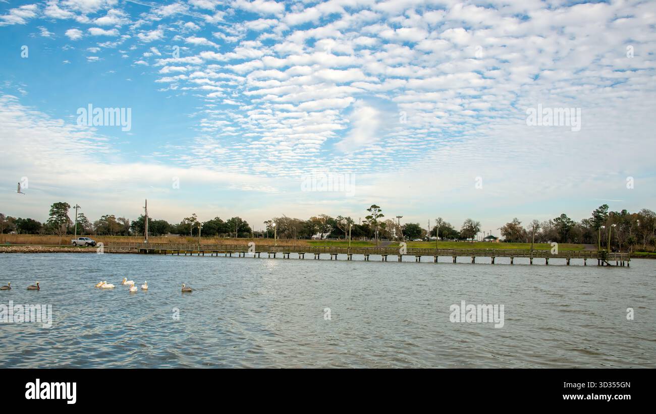 Fishing Pier at Fort Anahuac Park in Texas Stock Photo - Alamy