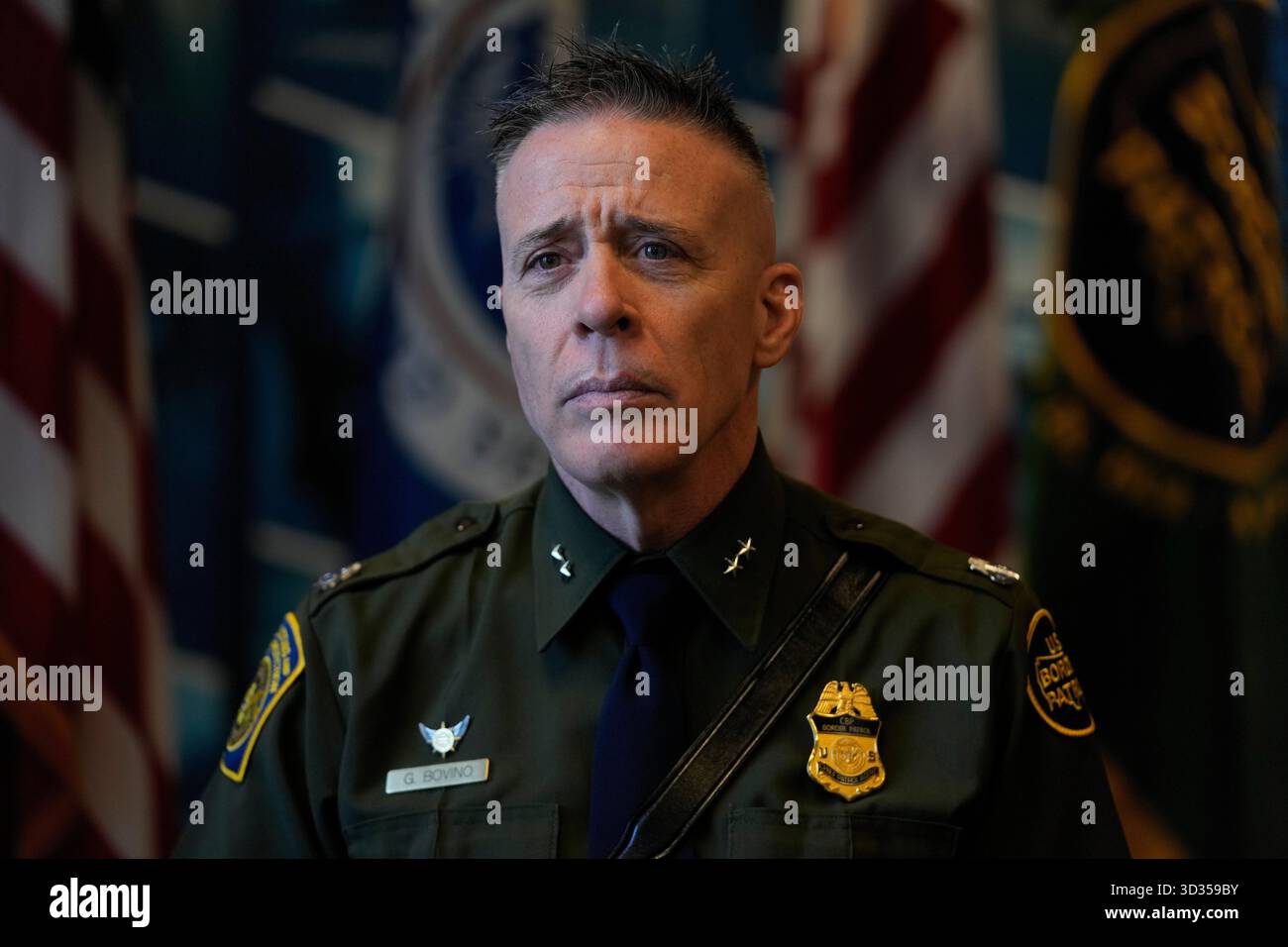 Senior U.S. Border Patrol official Greg Bovino speaks to Associated ...