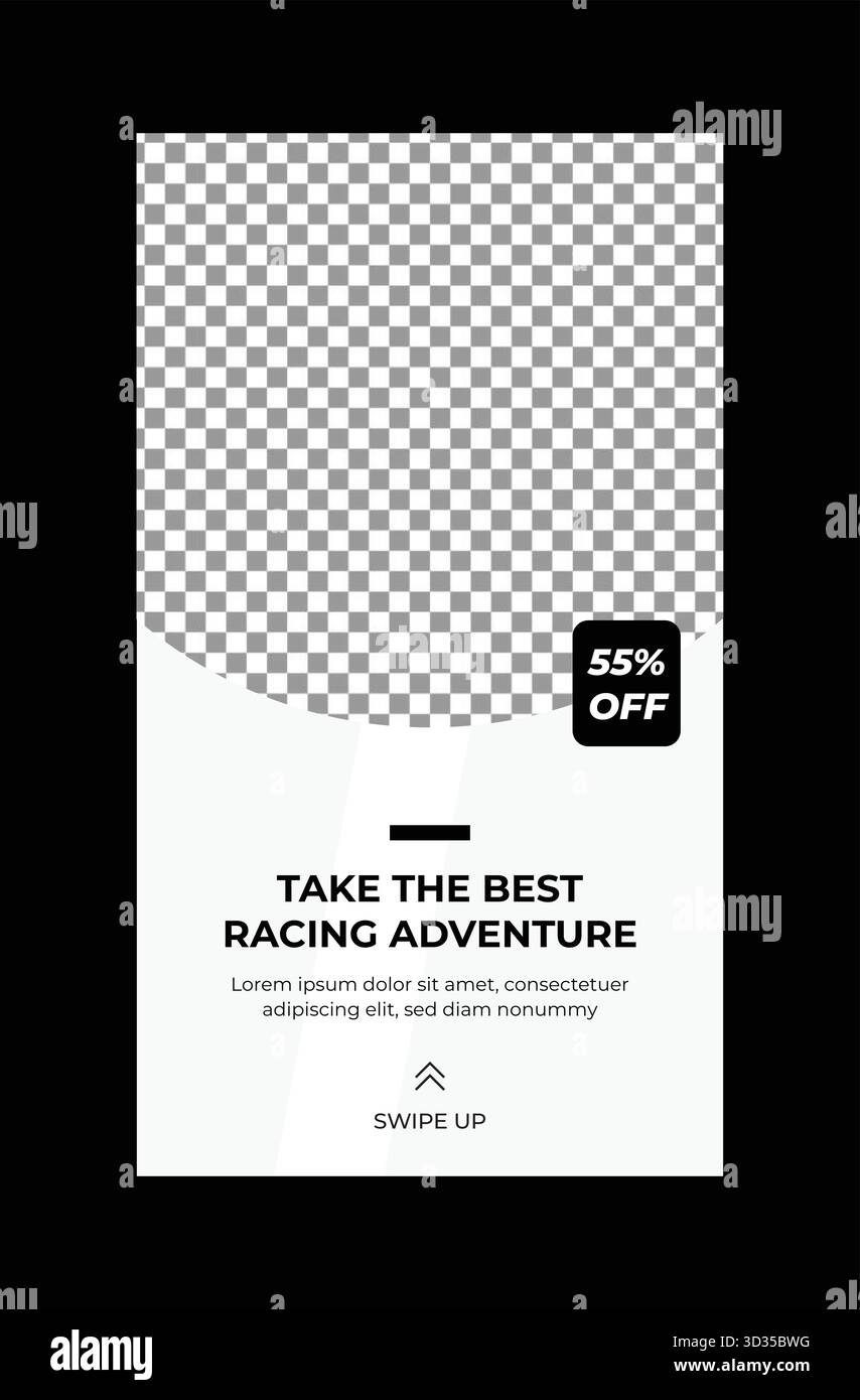 Template social media set Black and White Stock Photos & Images - Alamy