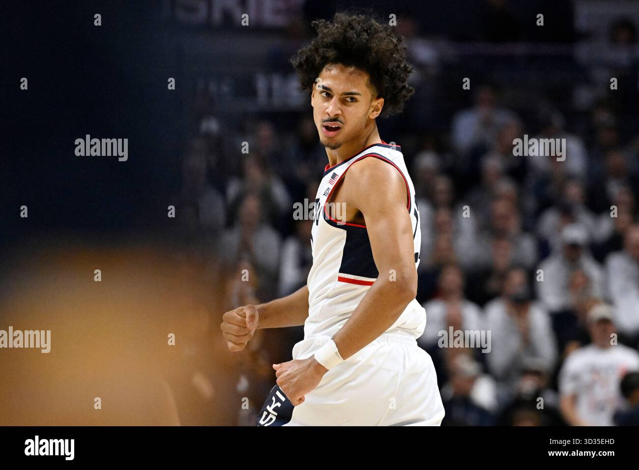 UConn forward Jayden Ross (23) during the first half of an NCAA college ...