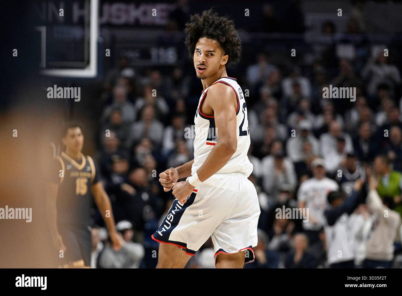 UConn forward Jayden Ross (23) during the first half of an NCAA college ...
