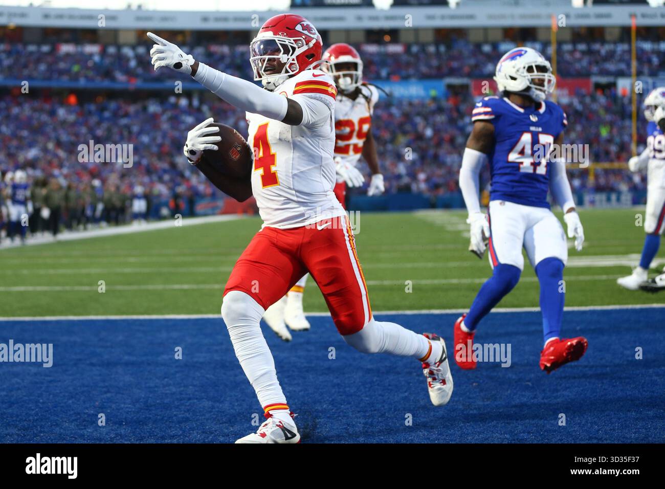 Kansas City Chiefs wide receiver Rashee Rice (4) celebrates his ...