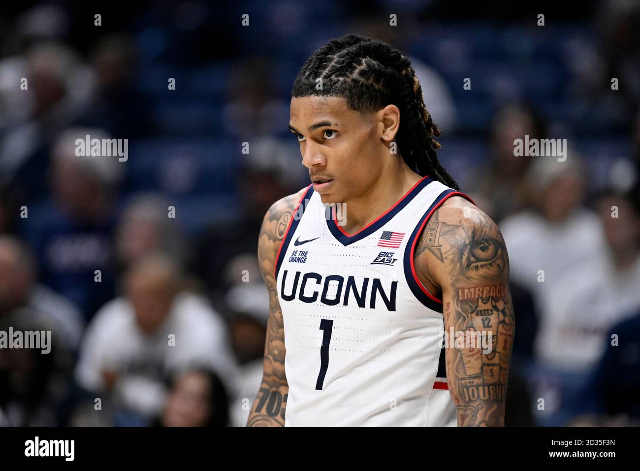 UConn guard Solo Ball (1) during the second half of an NCAA college ...