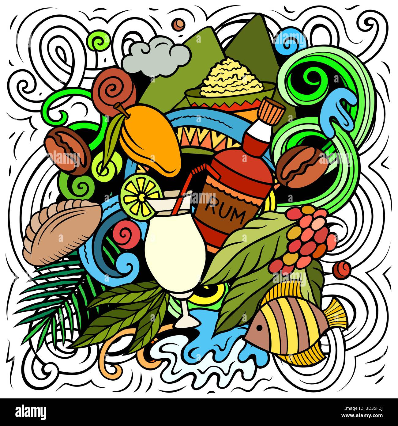 Cartoon Puerto Rico vector illustration Stock Vector Image & Art - Alamy