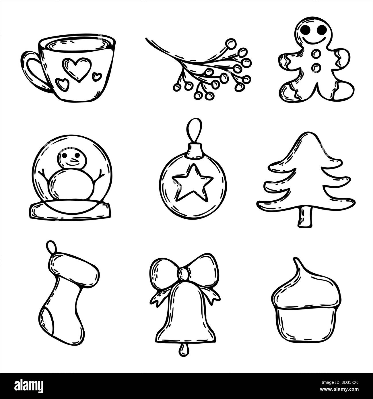 Cupcake linear doodle icon Black and White Stock Photos & Images - Alamy