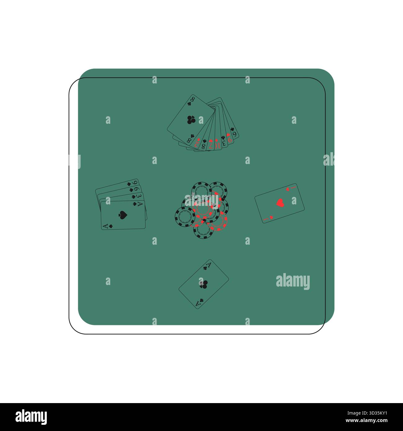 Cards on card table Stock Vector Images - Alamy