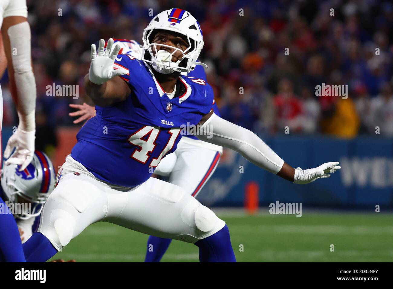 Buffalo Bills fullback Reggie Gilliam (41) blocks during the second half of an NFL football game ...