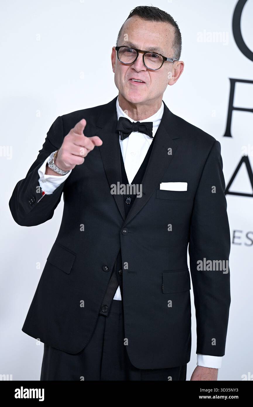 Steven Kolb walking on the red carpet at the 2025 CFDA Fashion Awards ...