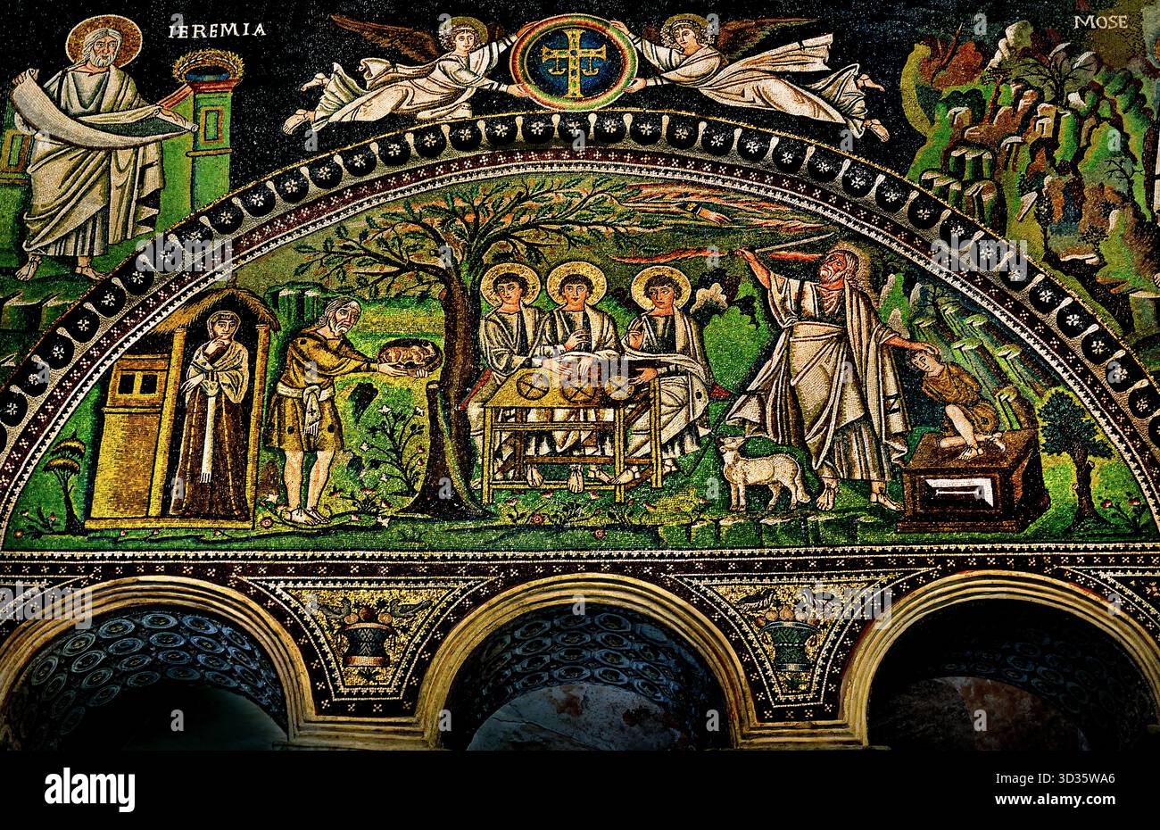 Sacrifice of Isaac mosaic in the Basilica of San Vitale 547 AD 6th ...