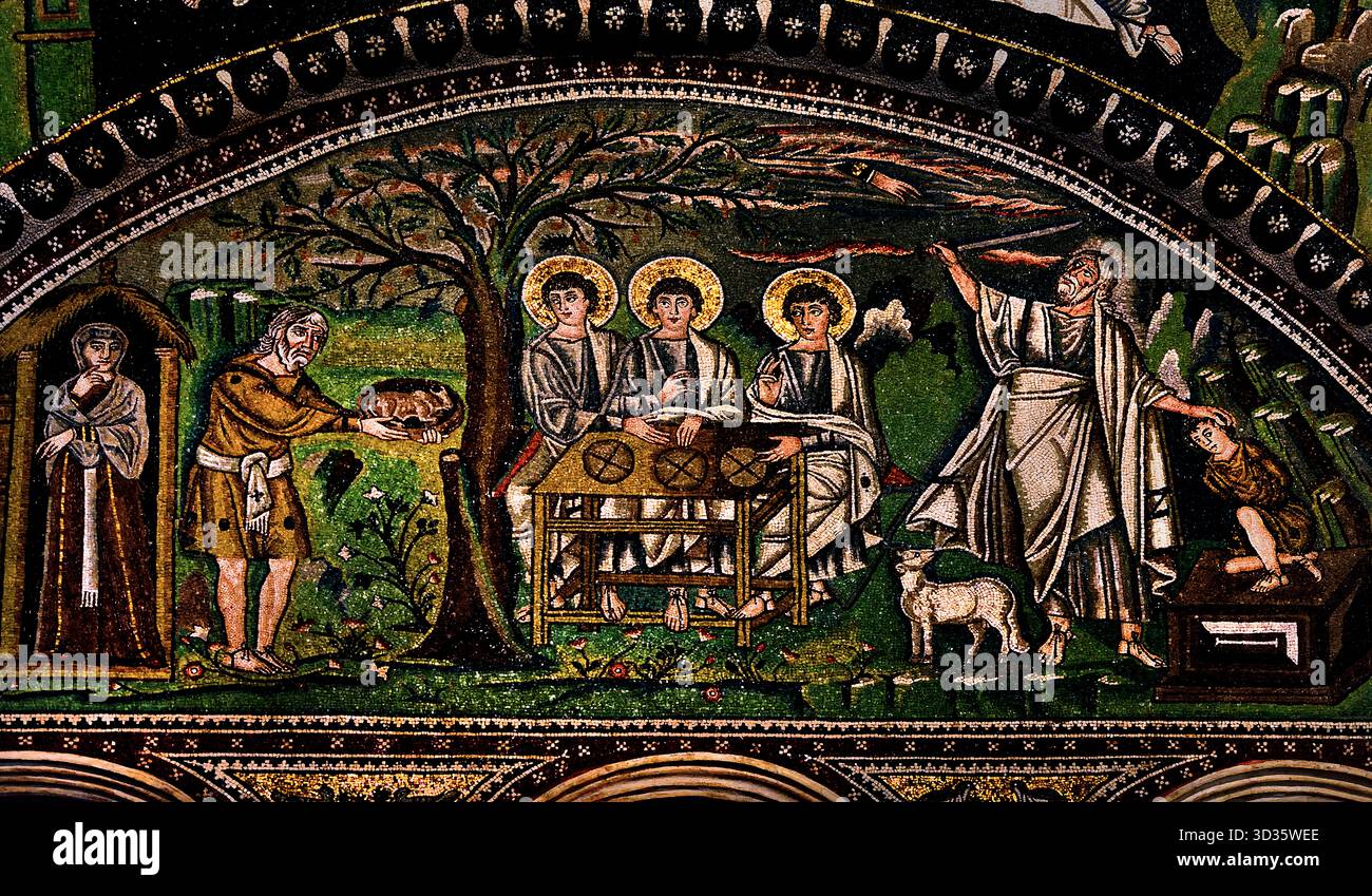 Sacrifice of Isaac mosaic in the Basilica of San Vitale 547 AD 6th ...