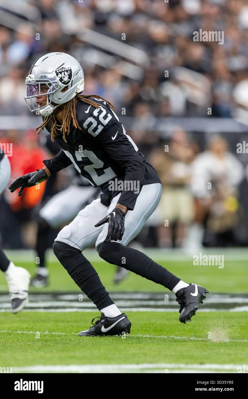 Las Vegas Raiders cornerback Eric Stokes (22) against the Jacksonville ...