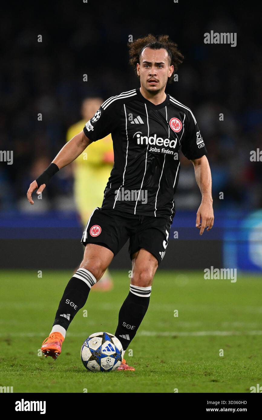 Arthur Theate of Eintracht Frankfurt is in action during the UEFA ...