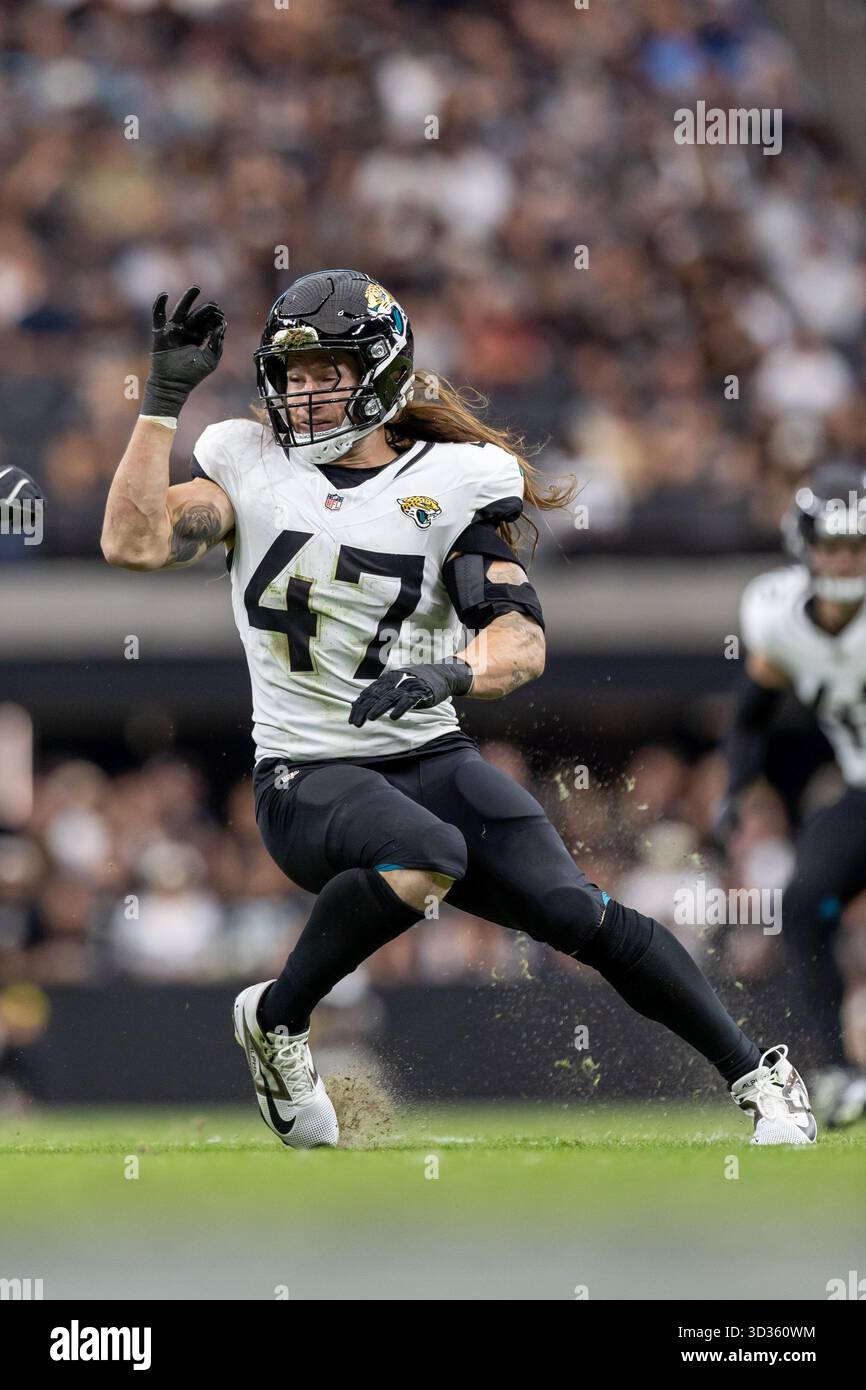 Jacksonville Jaguars linebacker Dennis Gardeck (47) against the Las ...