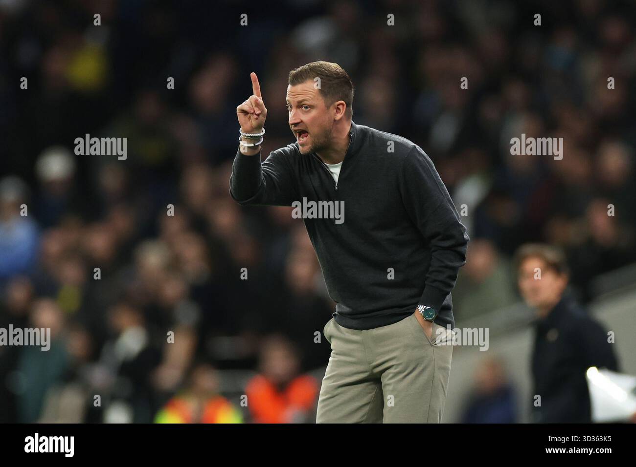 Copenhagen's head coach Jacob Neestrup gives instructions to his ...
