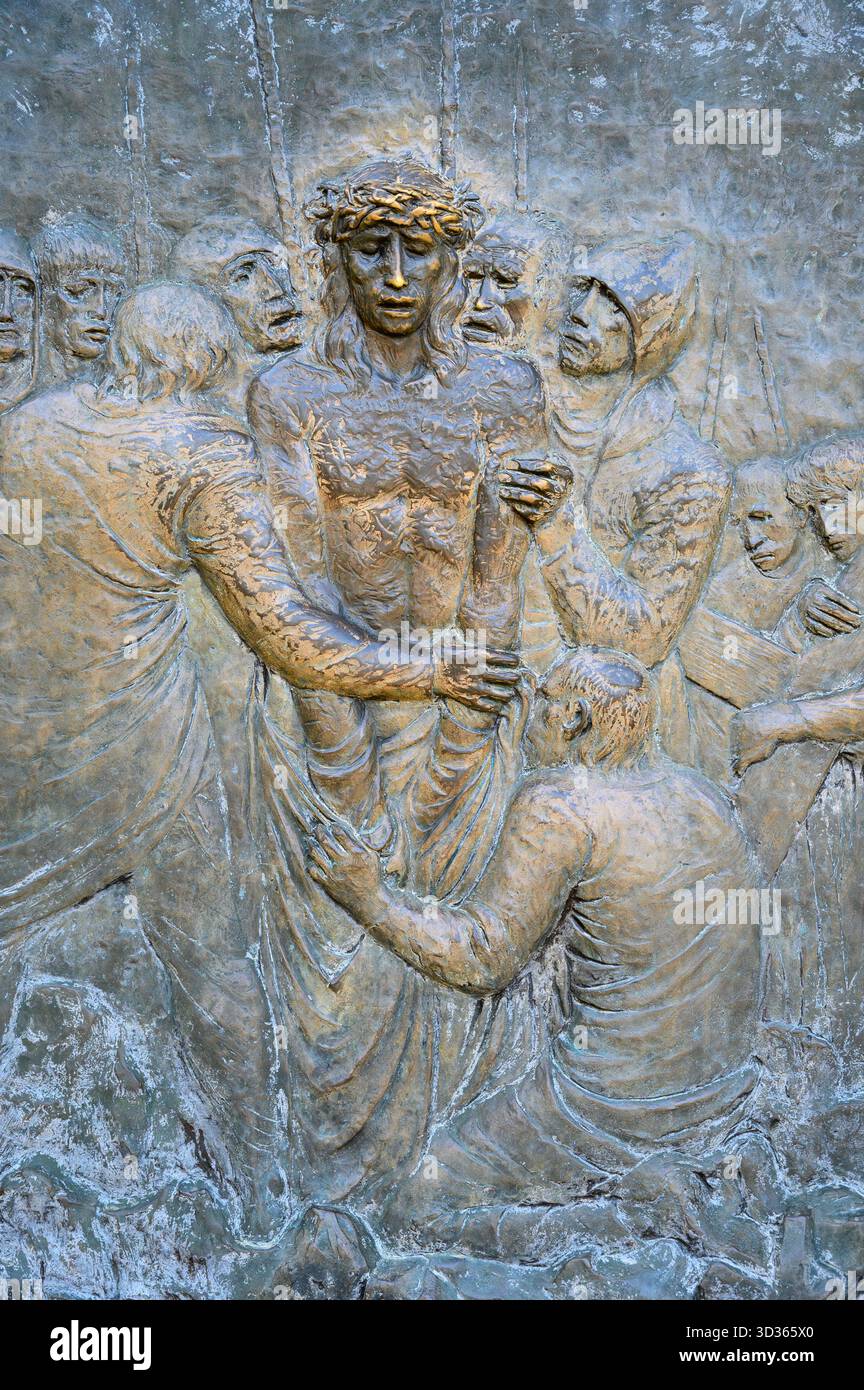 Station X: Jesus is stripped of his garments (Division of robes). The ...