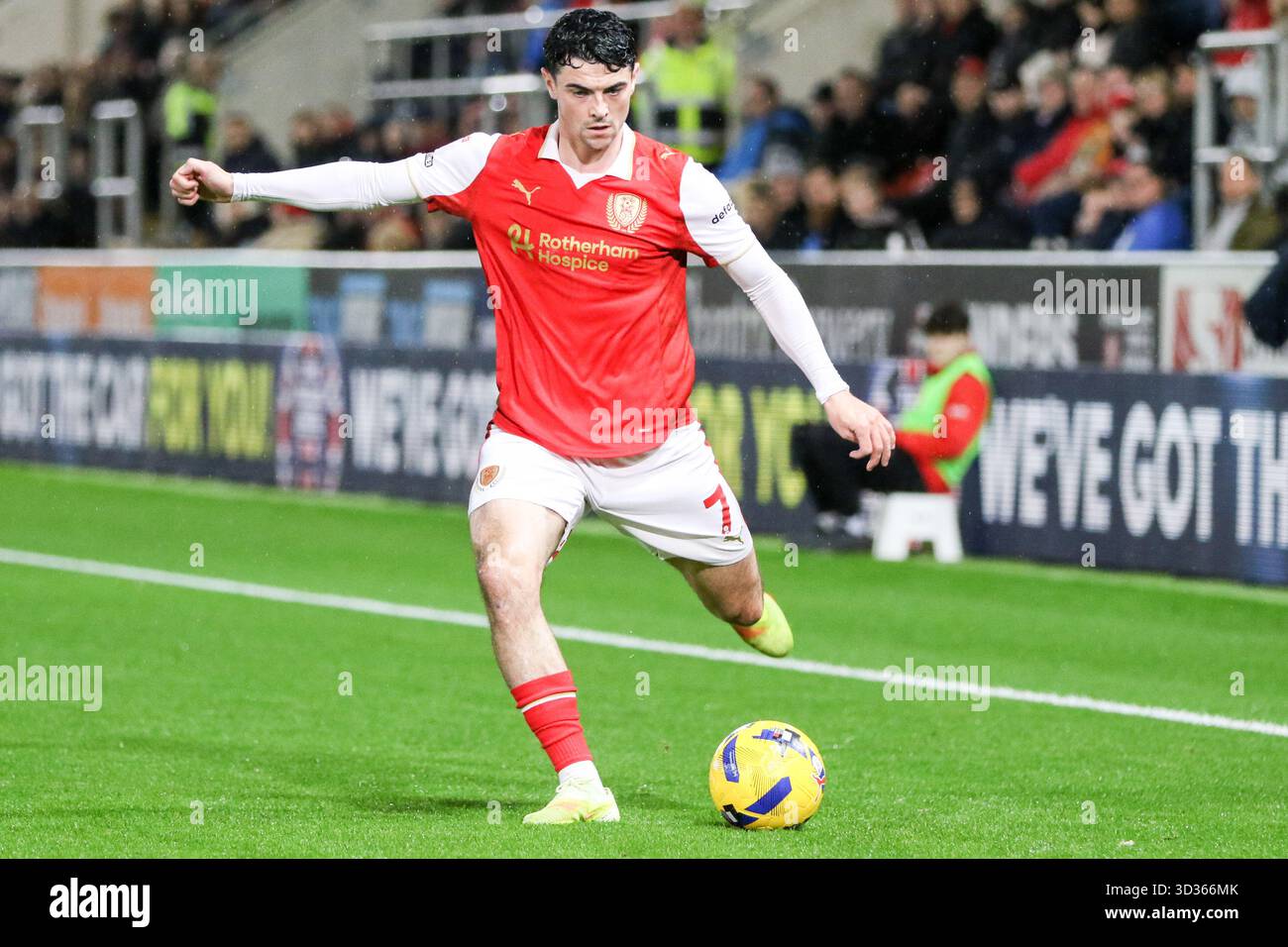 Joe Powell (7 Rotherham United) controls the ball during the EFL Sky ...