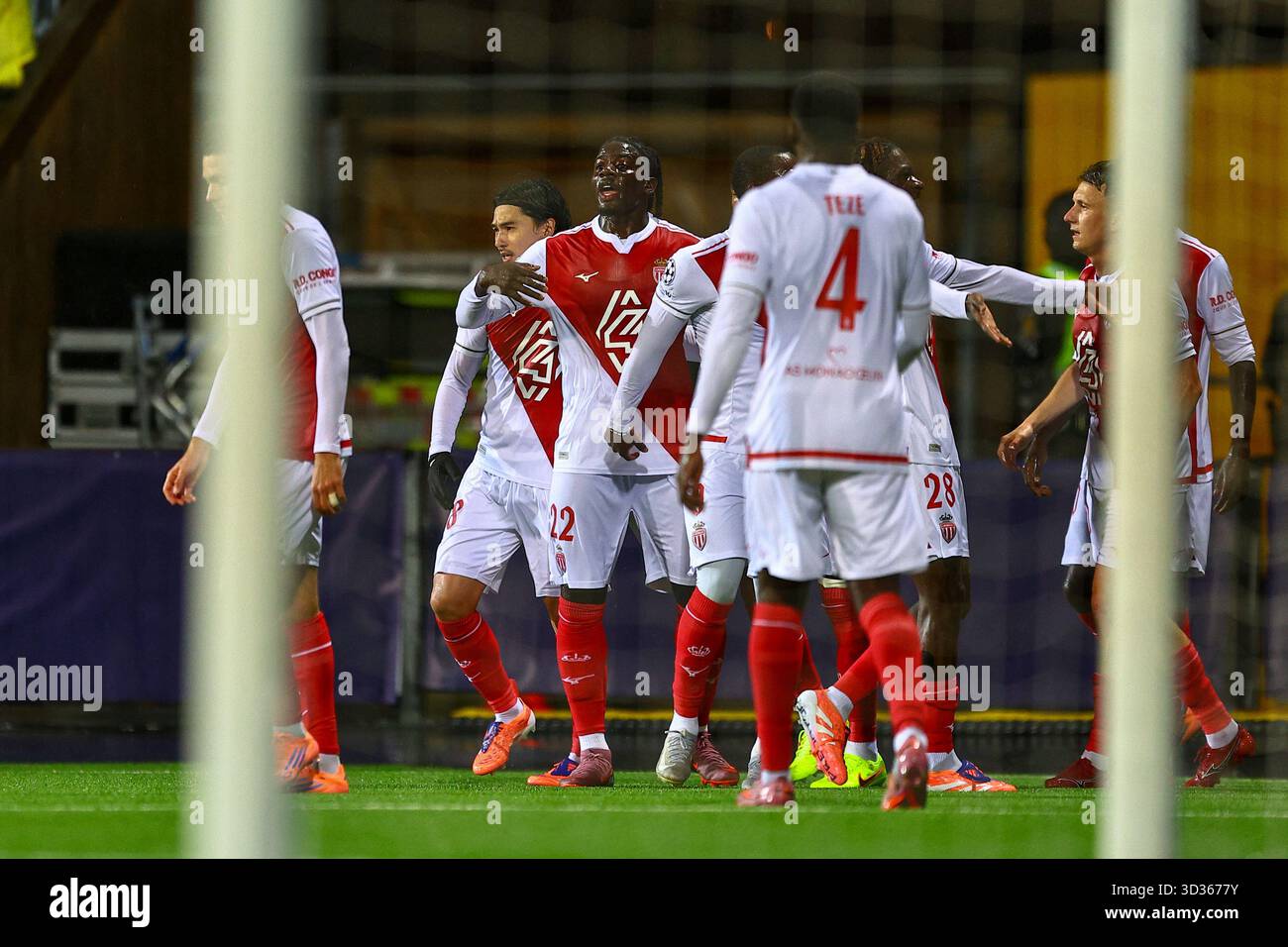 Bodø 20251104. Monaco celebrates after Folarin Balogun scores during ...