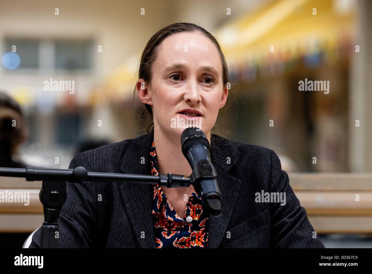 Seattle mayoral candidate Katie Wilson speaks during a climate forum ...