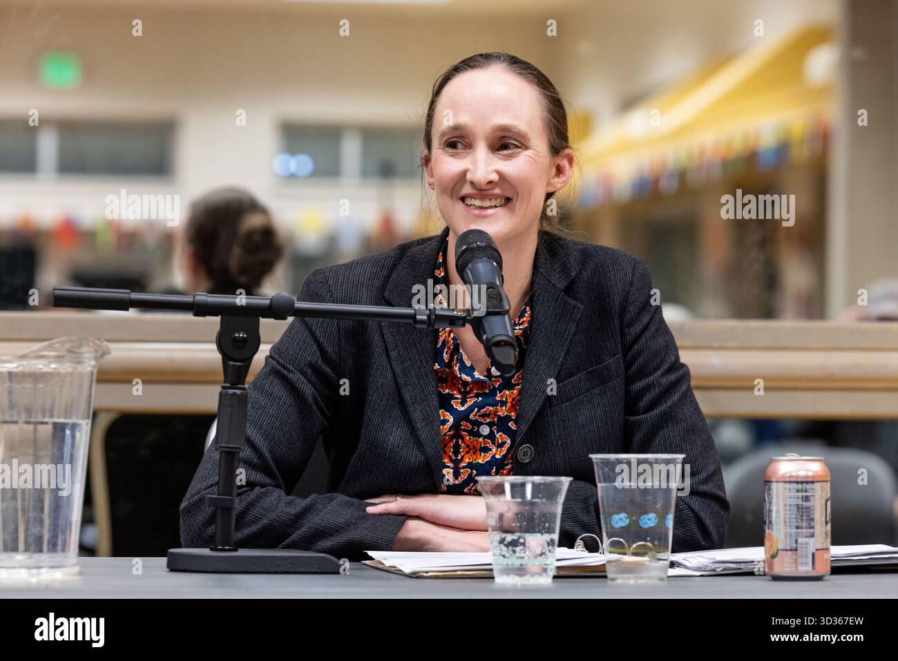 Seattle mayoral candidate Katie Wilson speaks during a climate forum ...