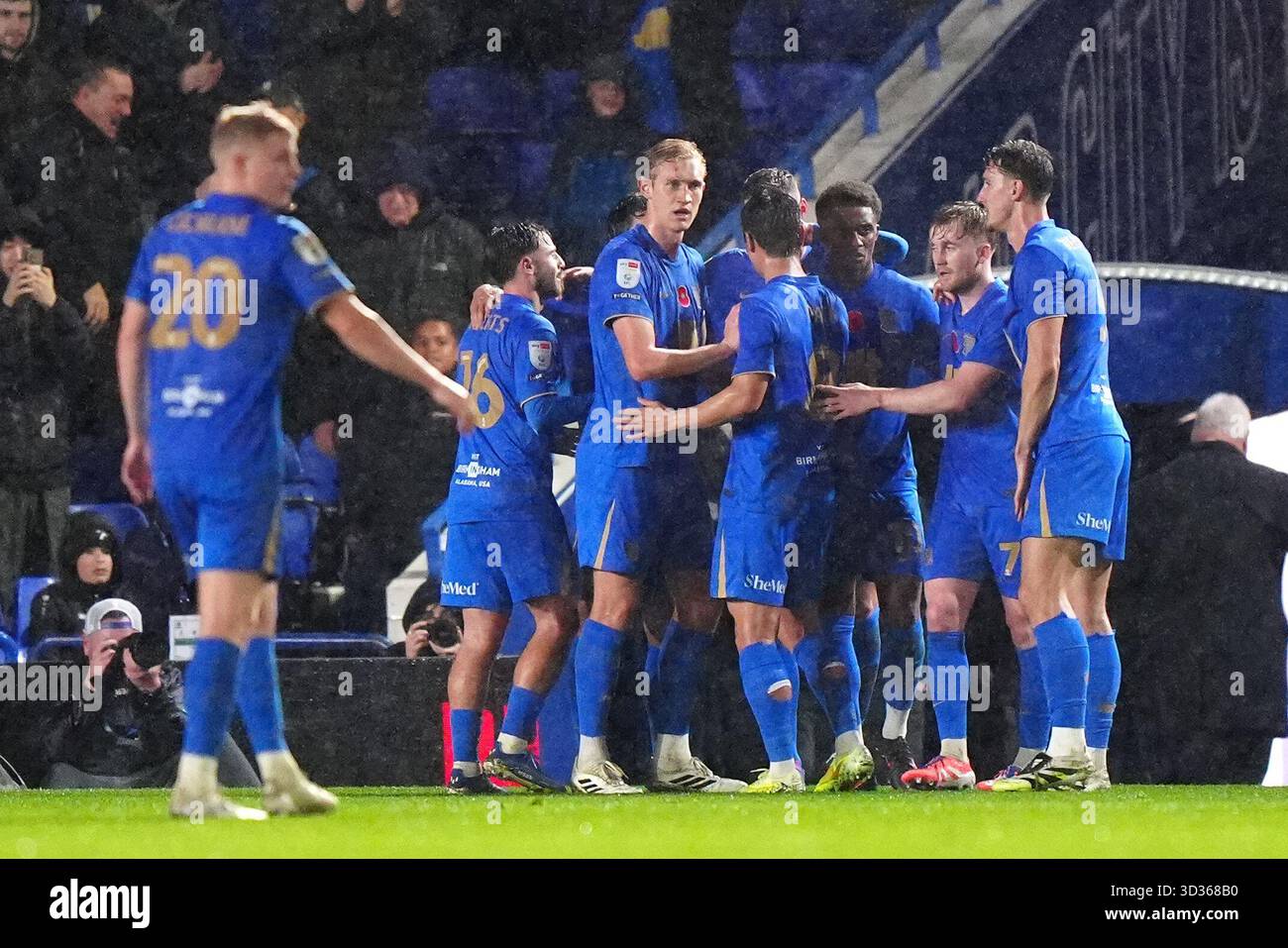 Birmingham City's Demarai Gray (hidden) celebrates scoring their side's ...