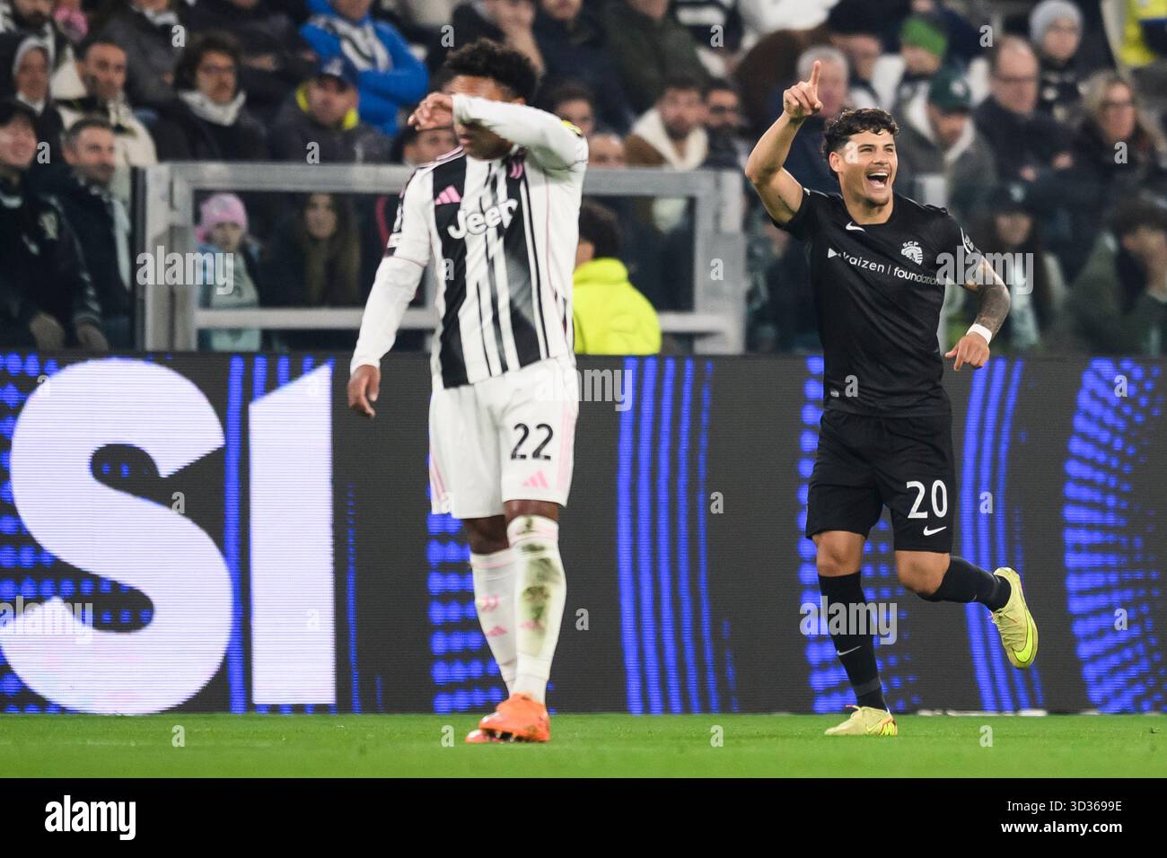 Maximiliano Araujo of Sporting CP celebrates after scoring the opening ...
