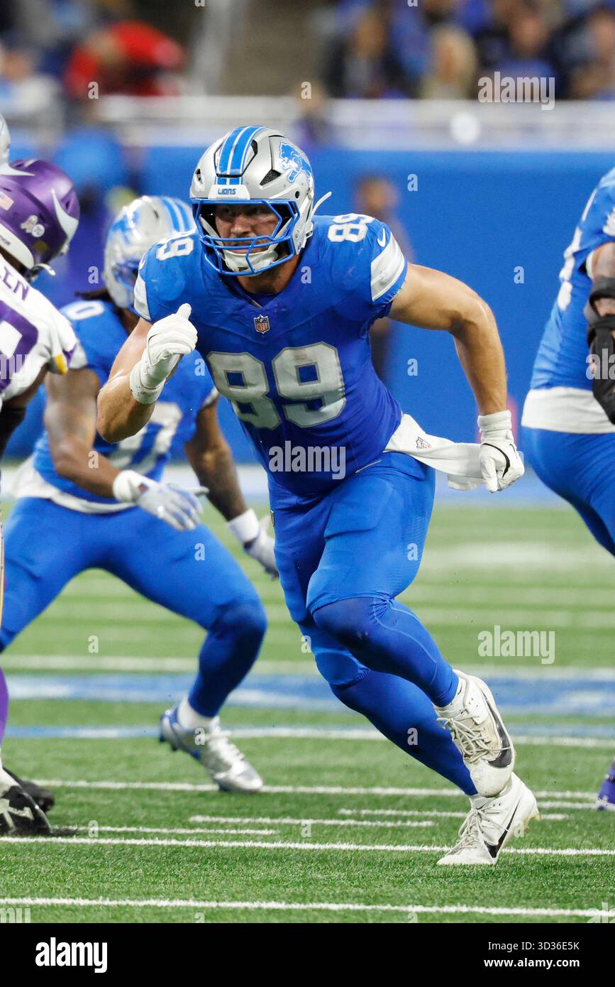 Detroit Lions tight end Brock Wright (89) runs a route against the ...