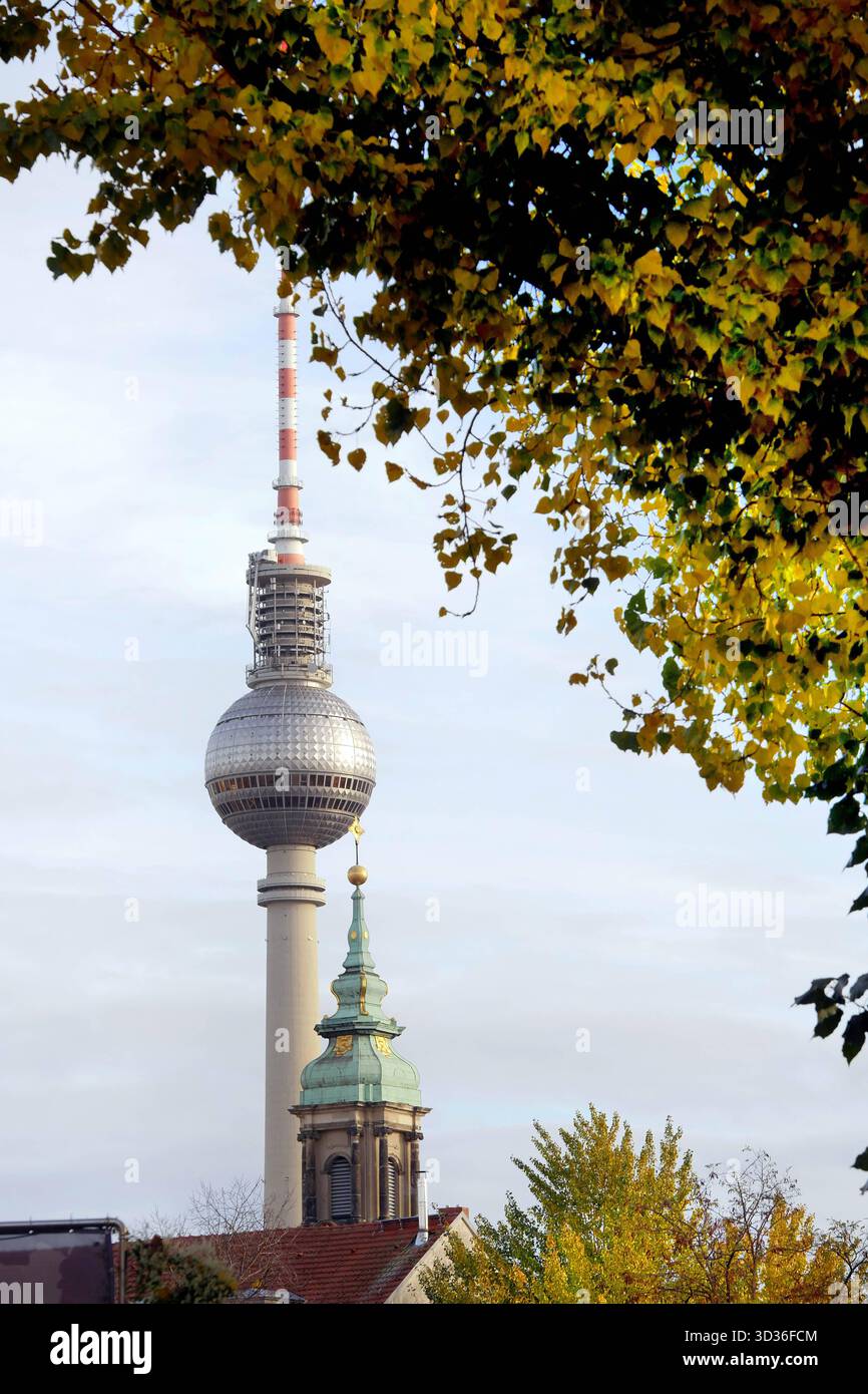 04.11.2025, Berlin - Deutschland. Der Berliner Fernsehturm im Herbst. *** 04 11 2025, Berlin ...