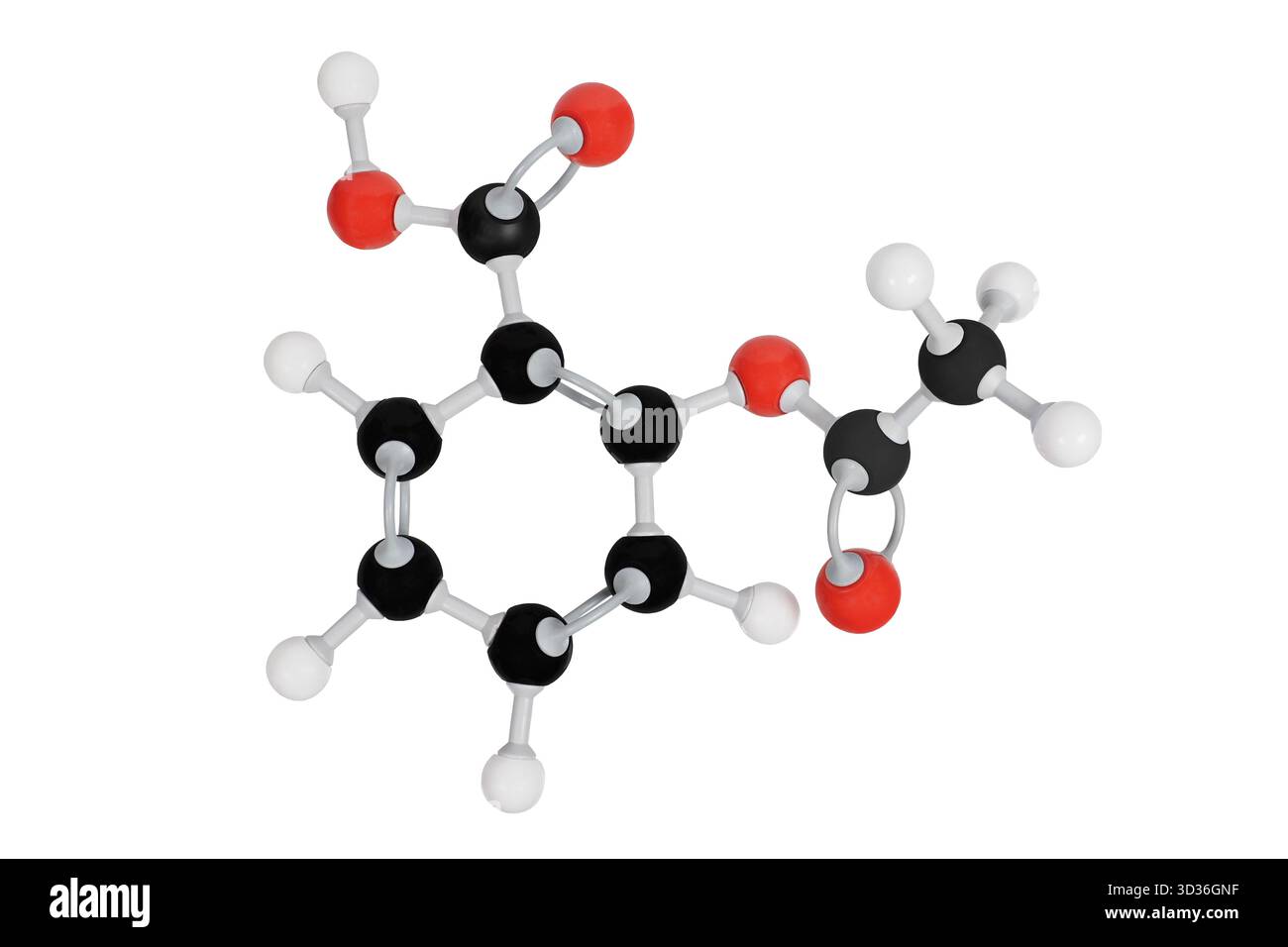 Model of acetylsalicylic acid molecule isolated on white background ...