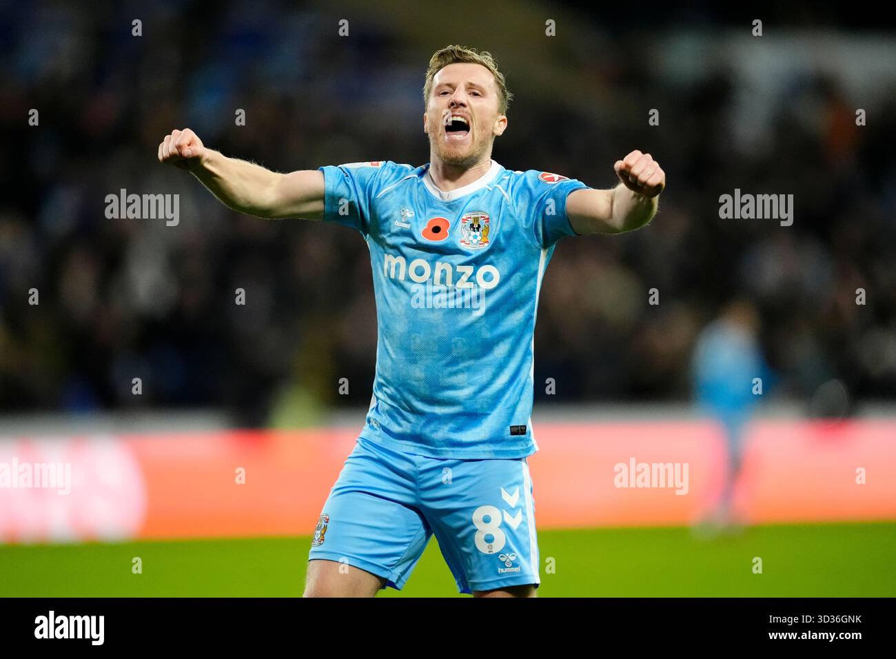 Coventry City's Jamie Allen celebrates after his team mate Brandon ...