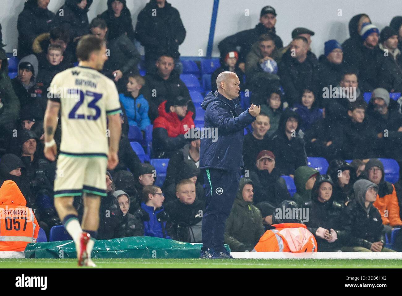 Alex Neil, manager of Millwall FC gestures during the Sky Bet ...