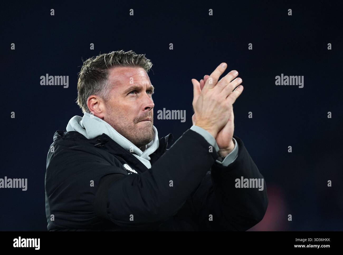 Middlesbrough manager Michael Carrick applauds the fans following the ...