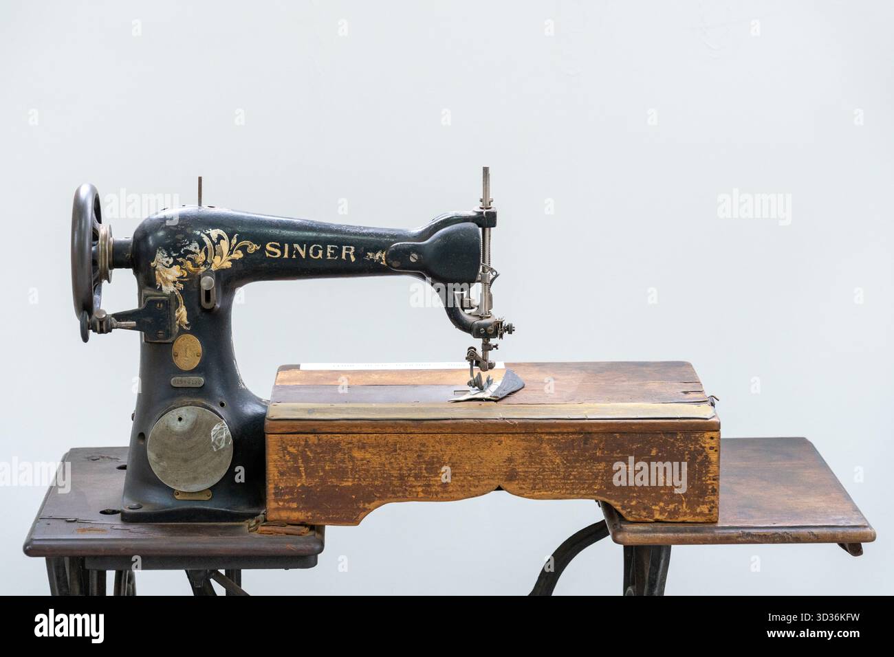 Singer. Sewing machine, famous brand in garment industry. White Hall ...