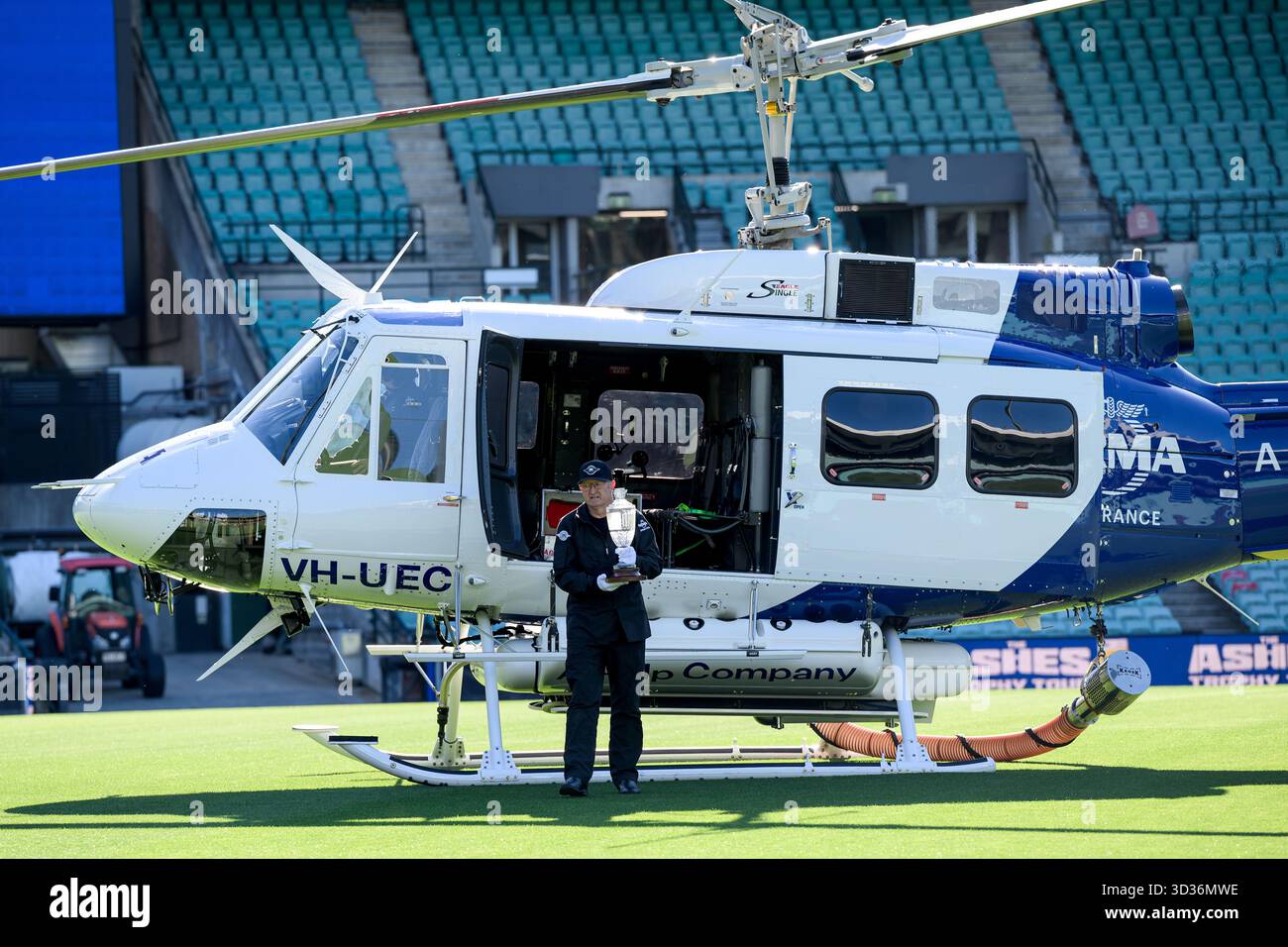The MCC Waterford Crystal Trophy is transported by helicopter to the ...