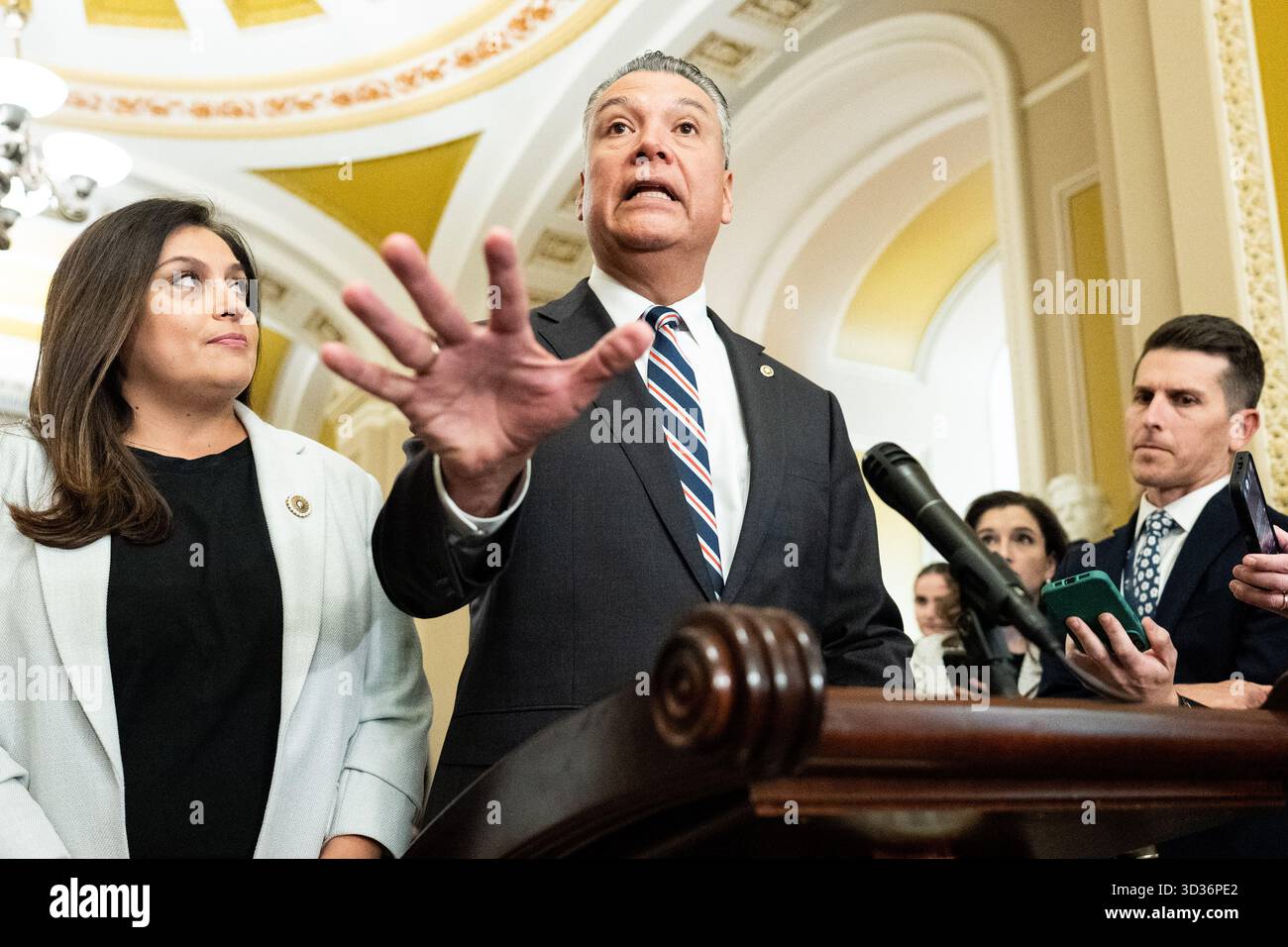 U.S. Senator Alex Padilla (D-CA), with his wife Angela Monzon on the ...