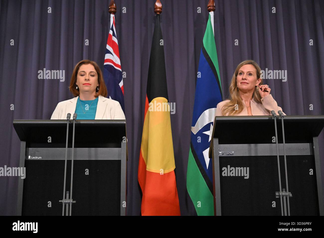 Minister for Communications Anika Wells and eSafety Commissioner Julie ...