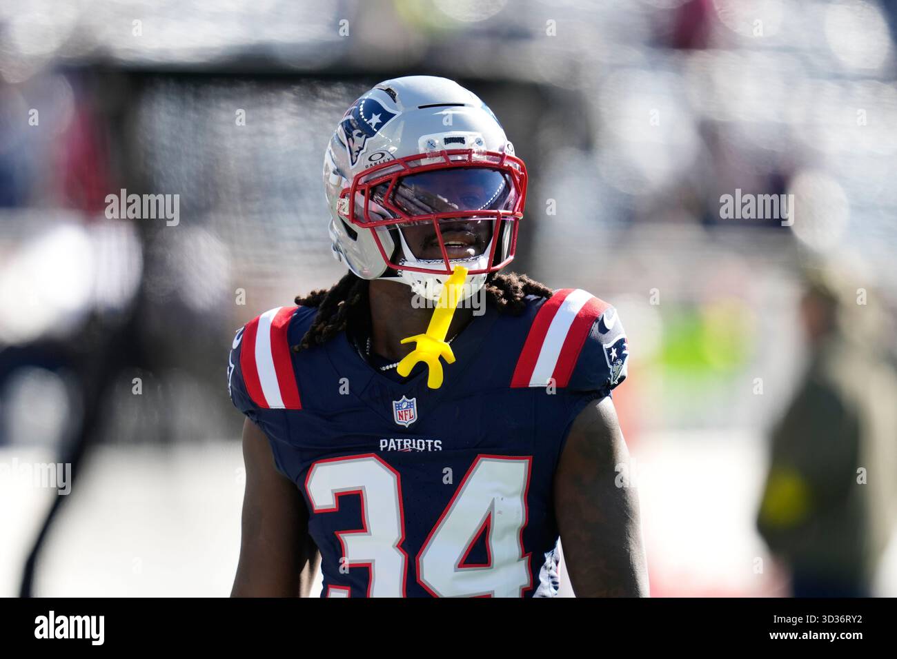 New England Patriots running back Lan Larison (34) , Sunday, Nov. 2 ...