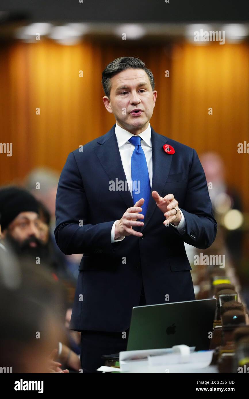 Conservative Leader Pierre Poilievre delivers his response to the ...