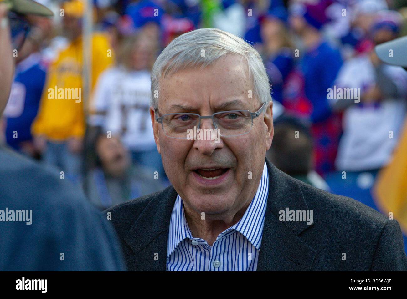 Buffalo Bills owner Terry Pegula walks the sideline before an NFL ...