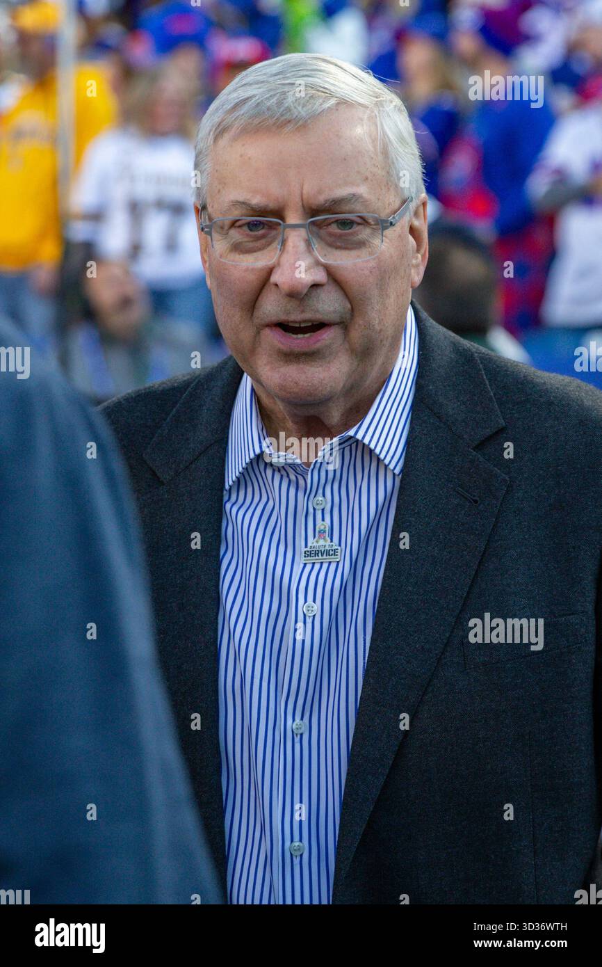 Buffalo Bills owner Terry Pegula walks the sideline before an NFL ...